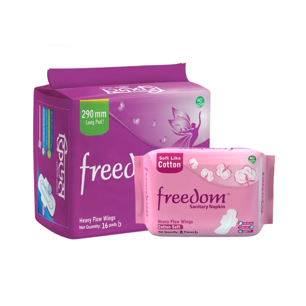 Buy Freedom Sanitary Napkin Heavy Flow 16 pads Get Cotton 8pads Free ...