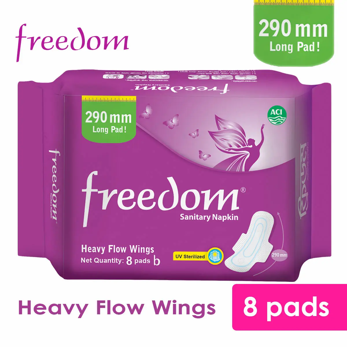 Freedom Sanitary Napkin Heavy Flow 8 Pads - Chardike