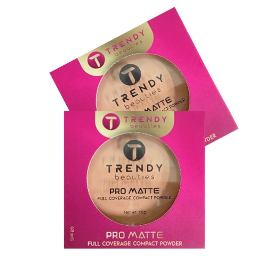 Trendy Beauties Pro Matte Full Coverage Compact Powder 10g (01 IVORY ...